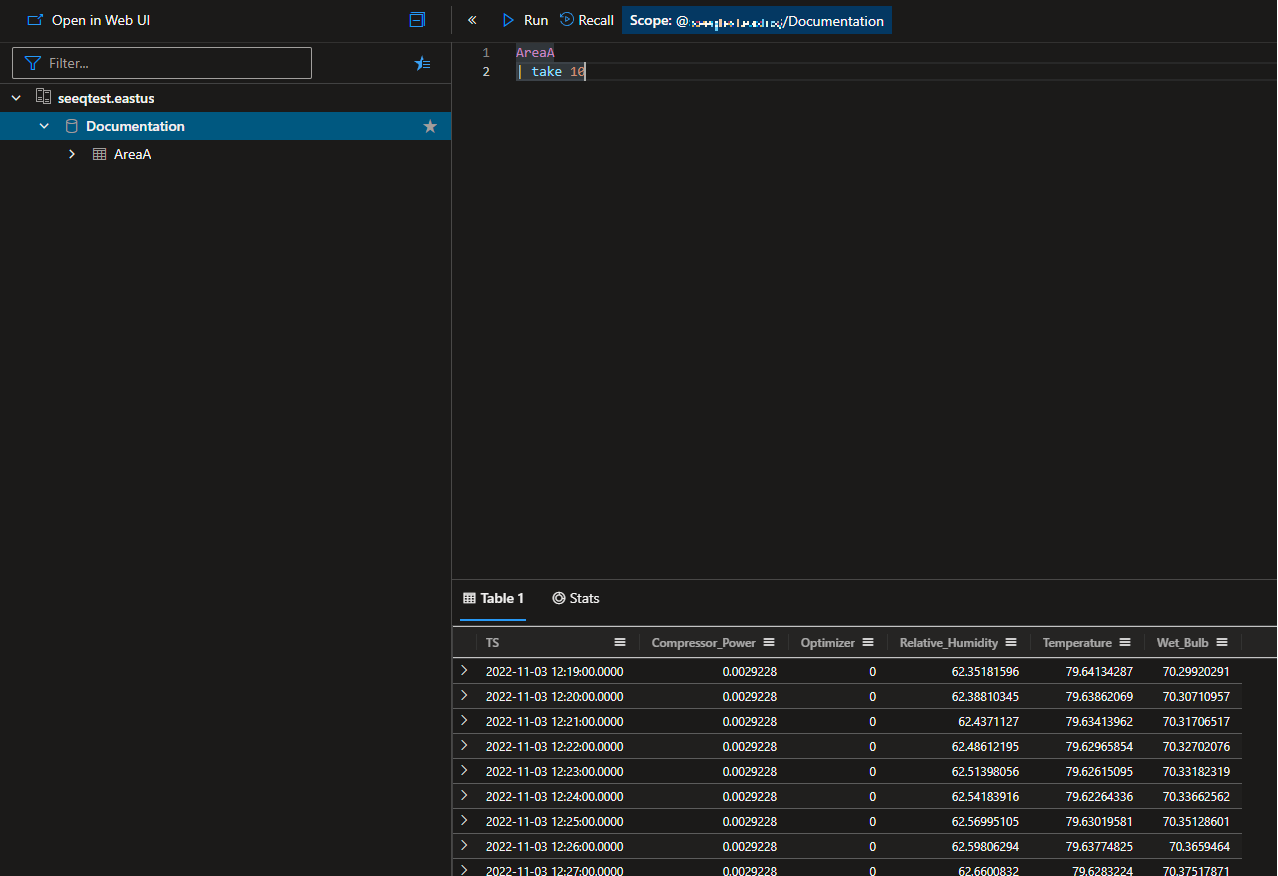 Example Accessing Tabular Data