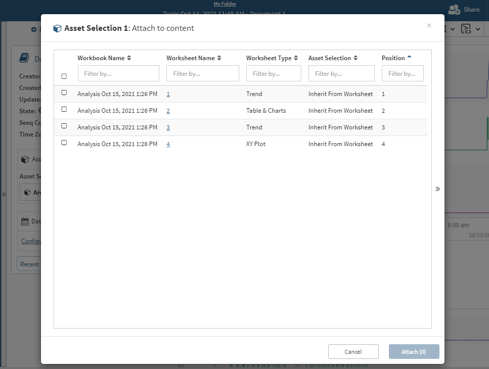 Selecting Assets in Organizer Topics