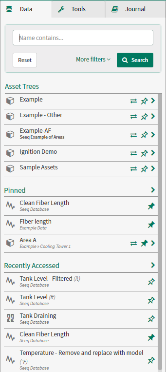 Searching and Navigating an Asset Tree