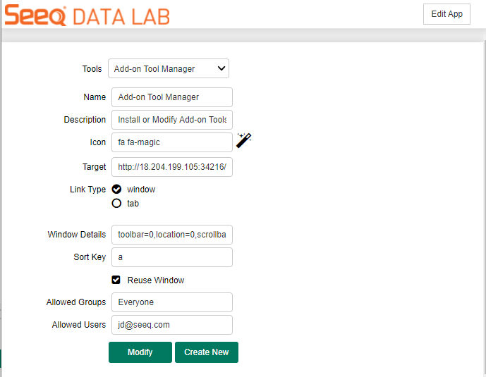 Add-on Tool Administration and Development
