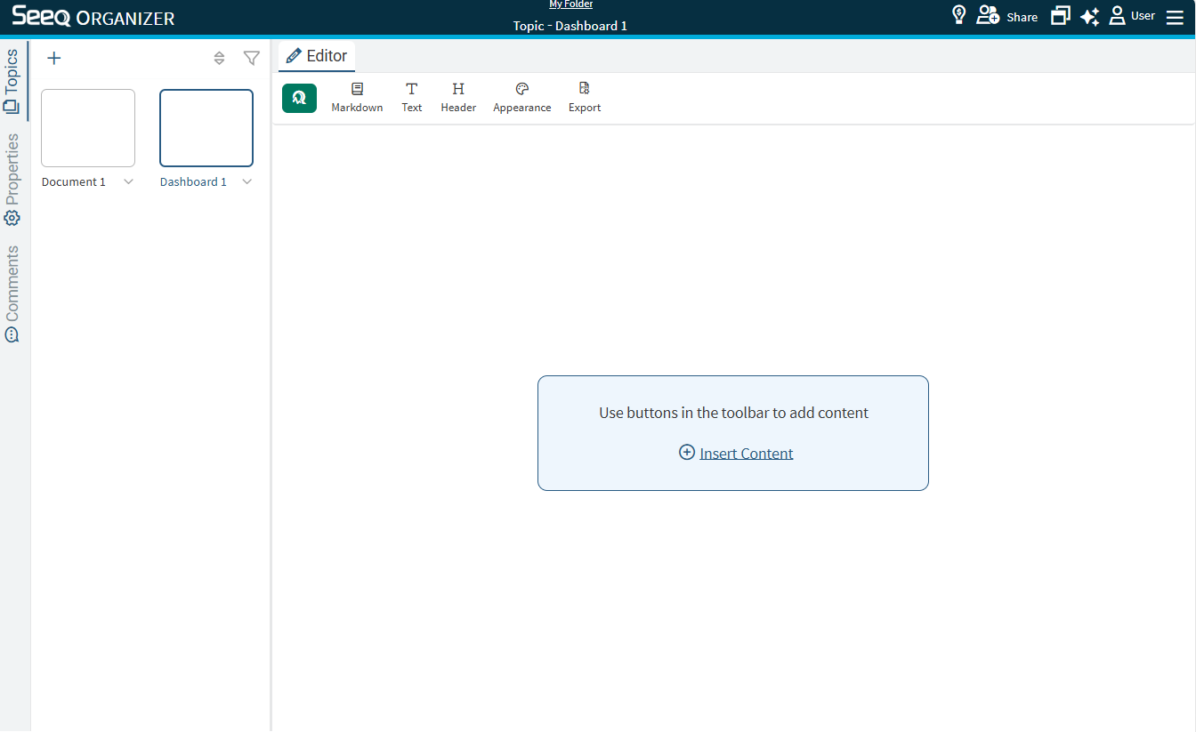 Inserting Content - Dashboards