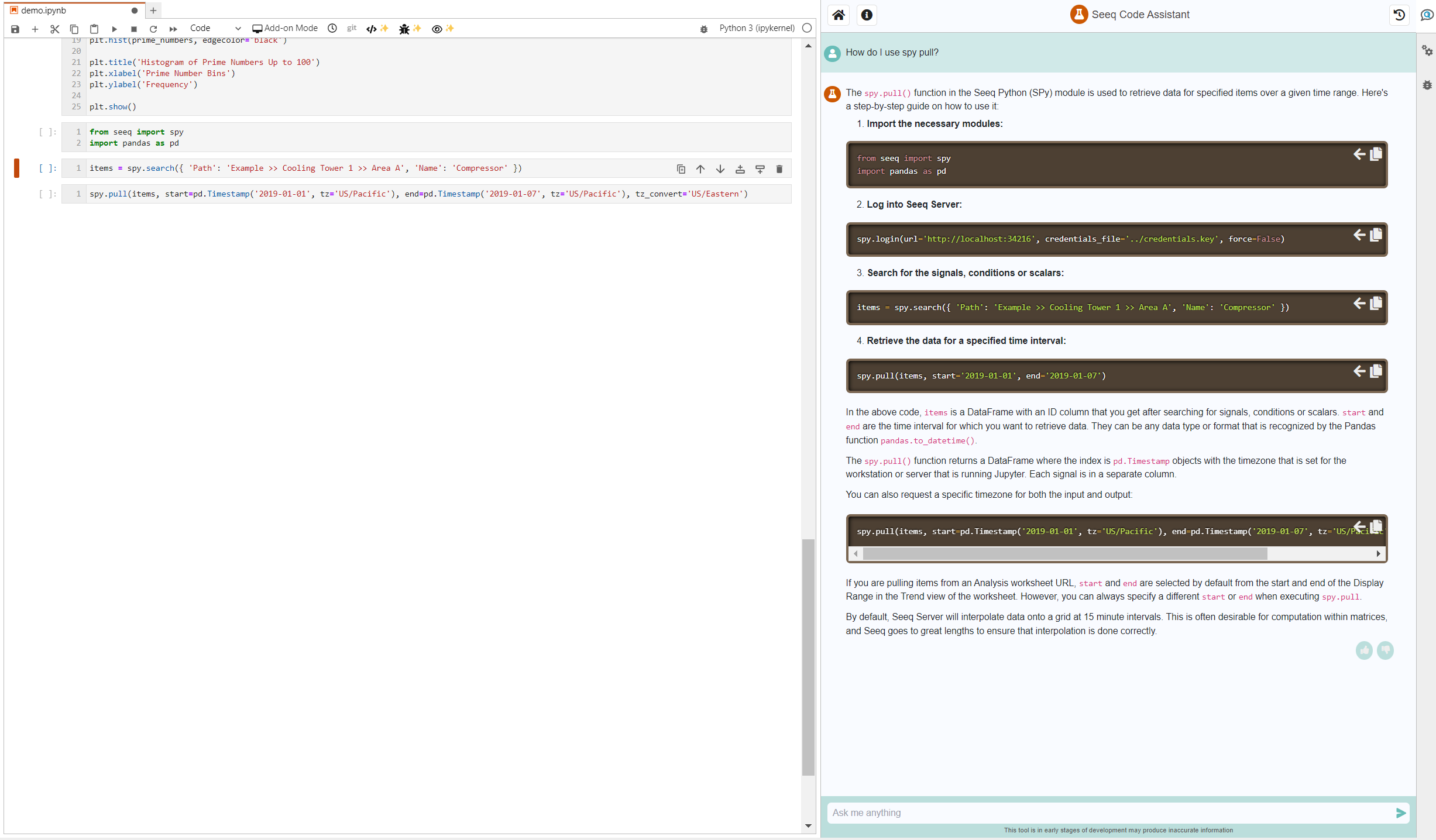 AI Assistant in Seeq Data Lab