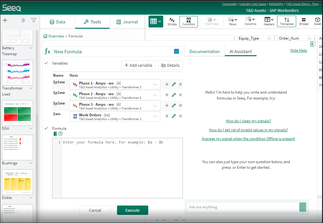AI Assistant in Seeq Formula
